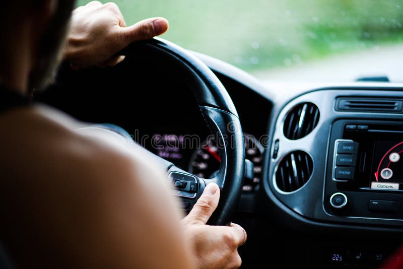 Success in Motion. Handsome Man Driving a Car Stock Image - Image of ...