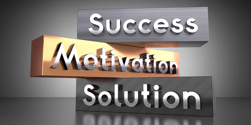 Success, Motivation, Solution - Words on Metal Blocks Stock ...