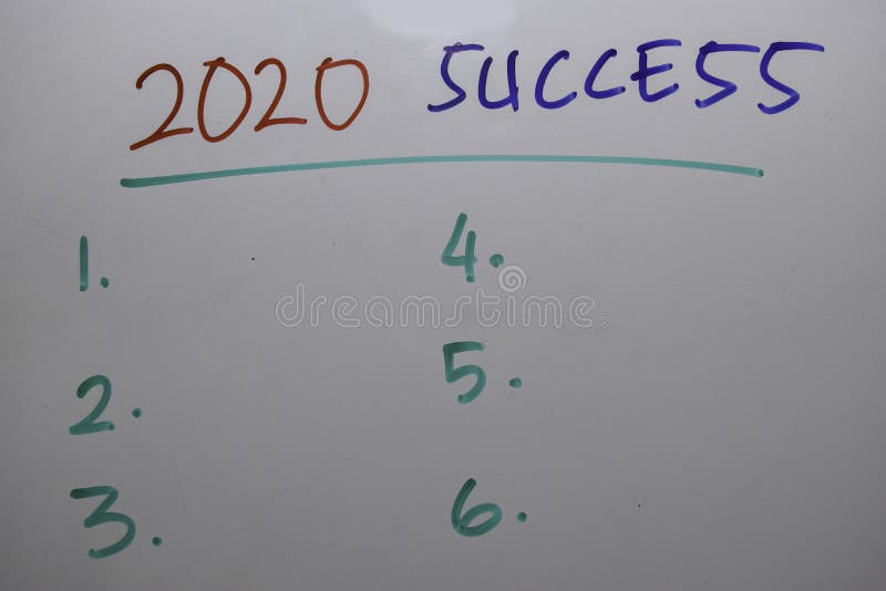 2020 Success with Number in Sequence Write on White Board Background ...