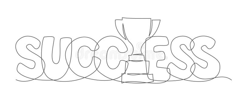 Winner One Line Drawing Success Concept on White Stock Vector ...