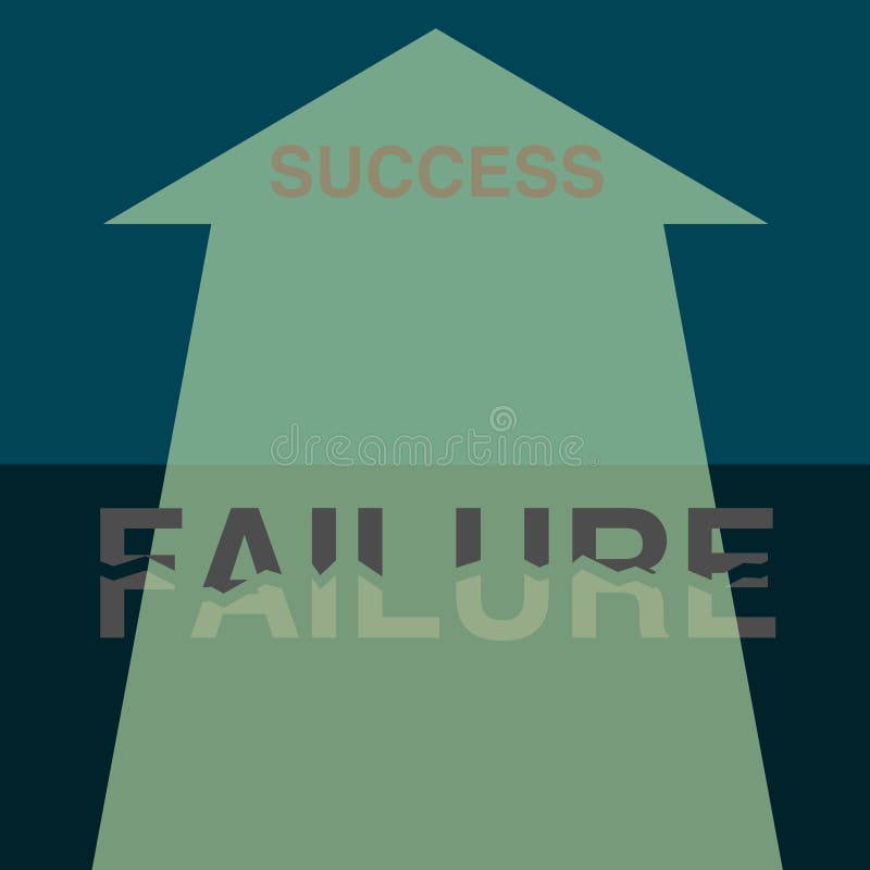 Success overcomes failure stock illustration. Illustration of cartoon ...