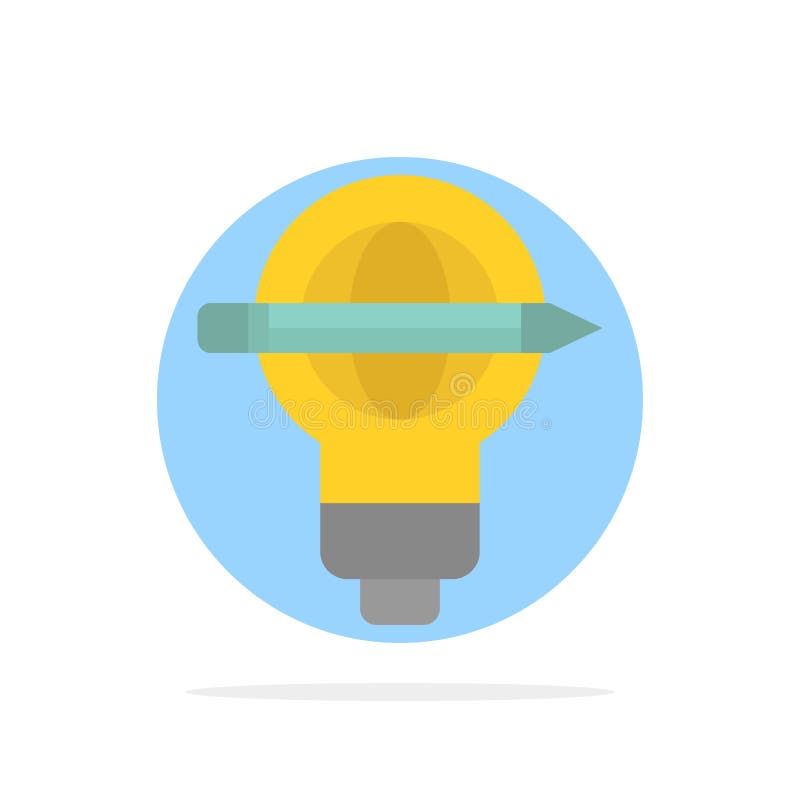 Success, Pen, Globe, Bulb, Light Abstract Circle Background Flat Color ...