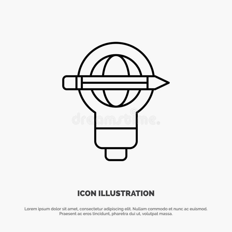 Success, Pen, Globe, Bulb, Light Line Icon Vector Stock Vector ...