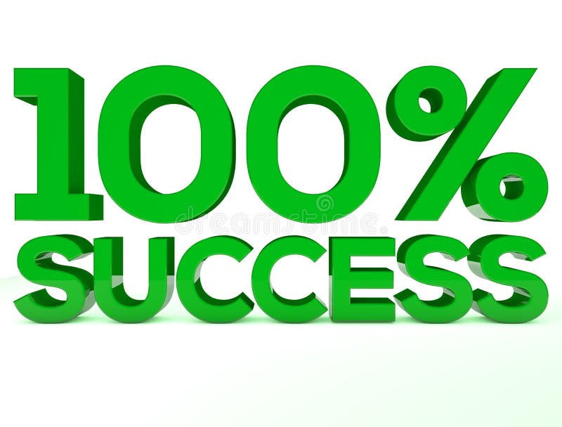 Success 100 Percent Green Concept Stock Illustration - Illustration of ...