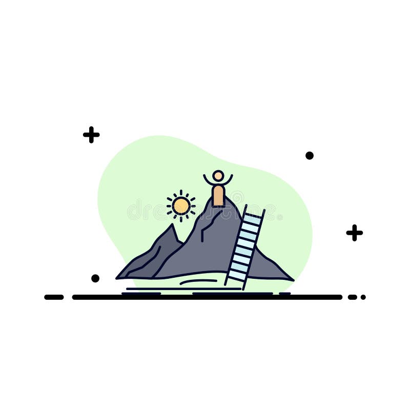 Success, Personal, Development, Leader, Career Flat Color Icon Vector ...