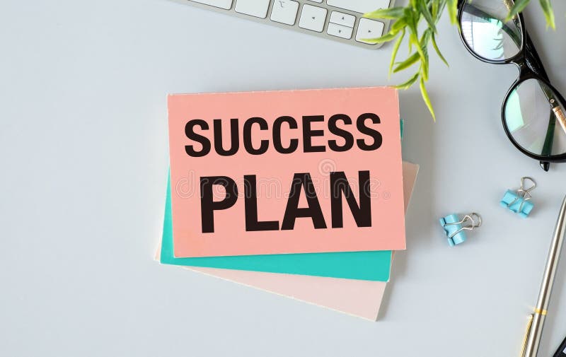 Success Plan Text on Notepad in Hands with Flowers and Calculator Stock ...