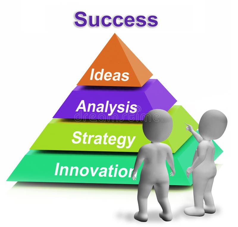 Success Pyramid Shows Accomplishment Progress Stock Illustration ...