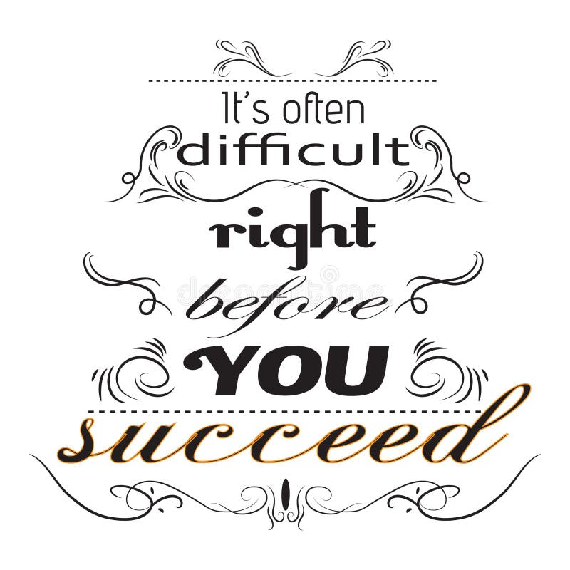 Success Quote. Vector Illustration Decorative Design Stock Vector ...