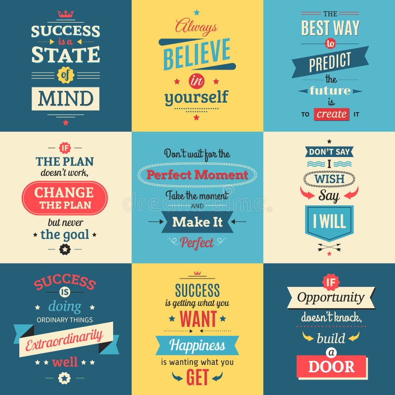 Success Quotes Set Chalkboard Stock Vector - Illustration of manage ...