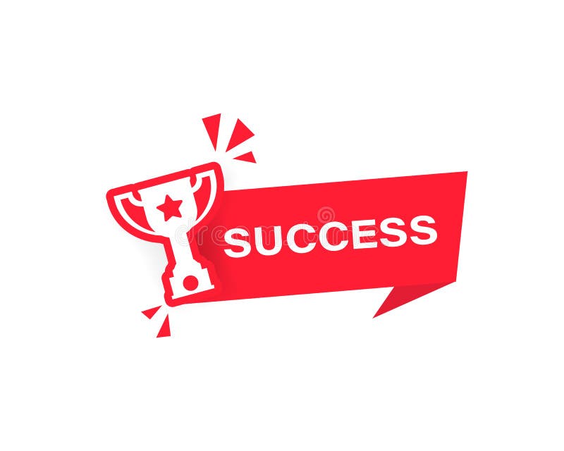 Success Red Banner. Business Concept. Vector on Isolated White ...