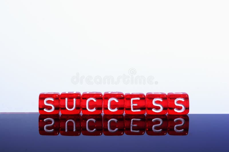 Success red on white stock image. Image of business, dice - 50068003