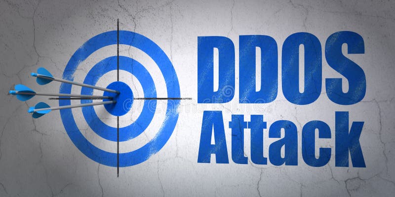 Safety Concept: Target and DDOS Attack on Wall Background Stock ...