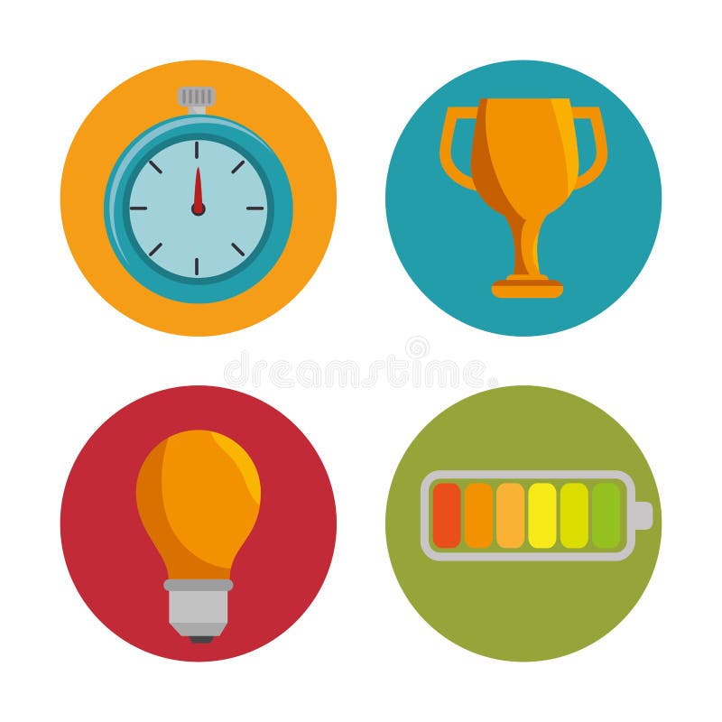 Success set icons isolated stock illustration. Illustration of learning ...