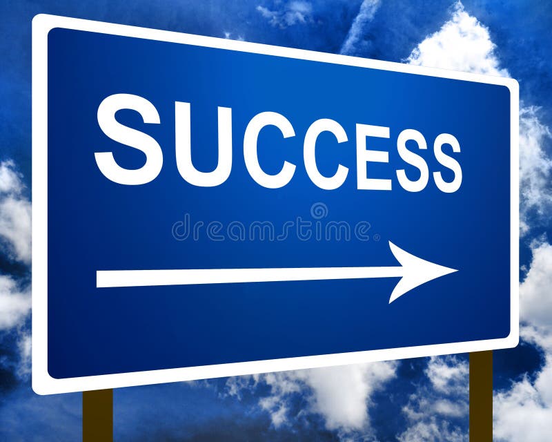 Success Direction Road Street Sign and the Sky Stock Illustration ...