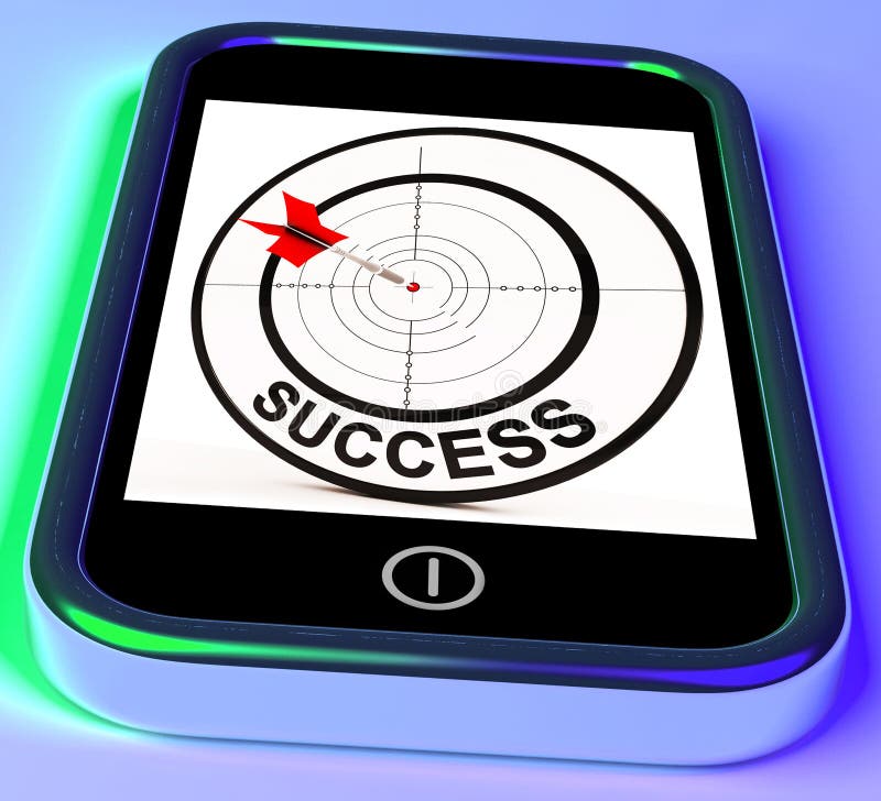Success on Smartphone Showing Aimed Improvement Stock Illustration ...