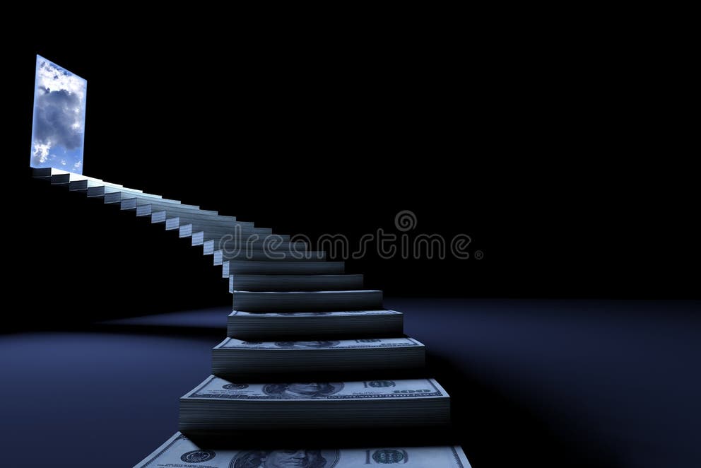 Success Stair with Money Steps Stock Illustration - Illustration of ...