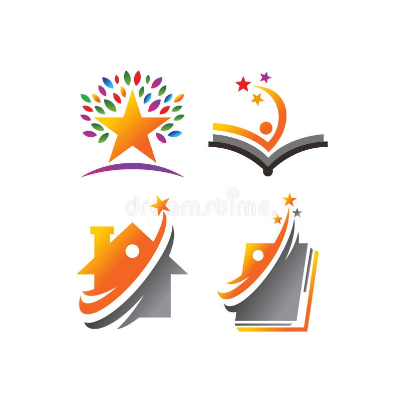 Success Star Logo Design Template Set Stock Vector - Illustration of ...