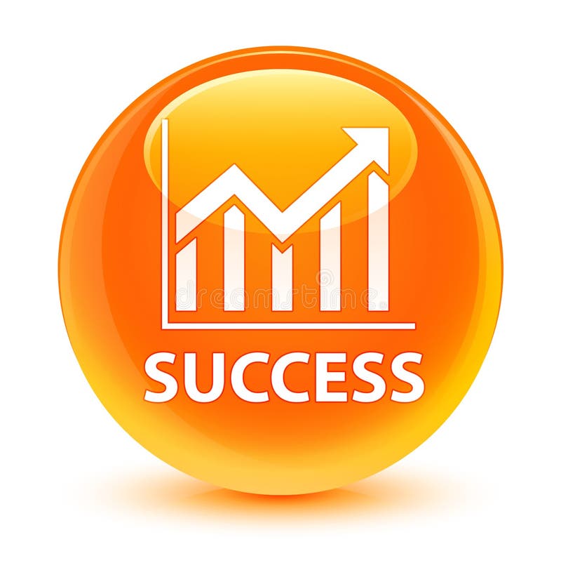 Success (statistics Icon) Glassy Orange Round Button Stock Illustration ...