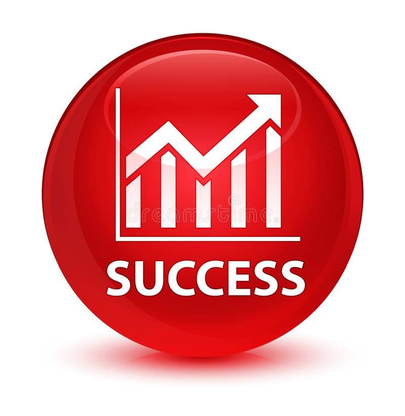 Success (statistics Icon) Glassy Red Round Button Stock Illustration ...