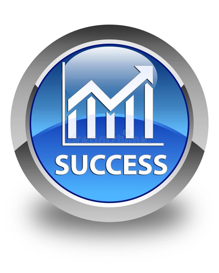 Success (statistics Icon) Glossy Blue Round Button Stock Illustration ...