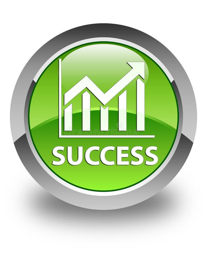 Success (statistics Icon) Glossy Green Round Button Stock Illustration ...