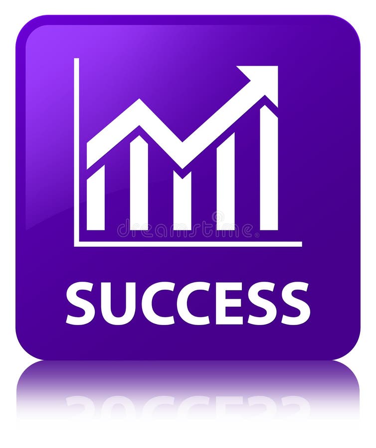 Success (statistics Icon) Purple Square Button Stock Illustration ...