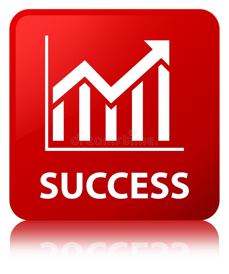 Success (statistics Icon) Red Square Button Stock Illustration ...