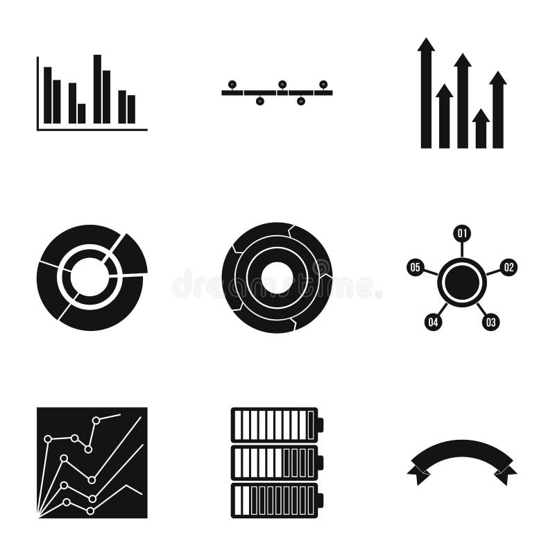 Success Statistics Icons Set, Simple Style Stock Vector - Illustration ...