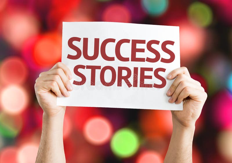 Success Stories Card with Colorful Background with Defocused Lights ...