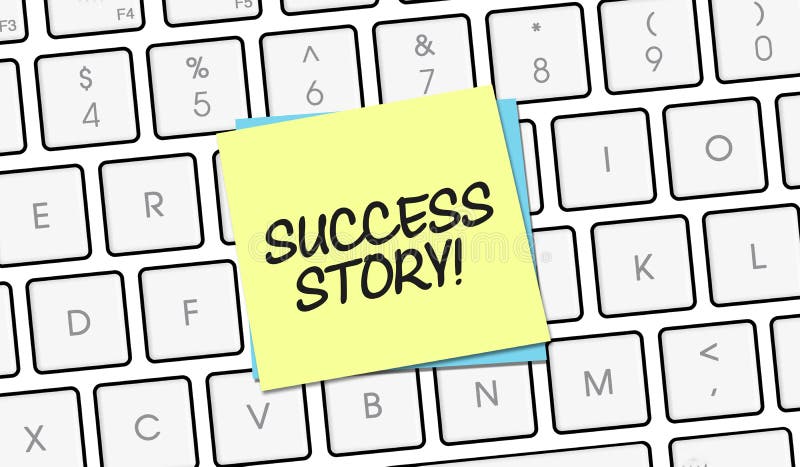 Success Story Note on Keyboard Keys Stock Image - Image of motion ...