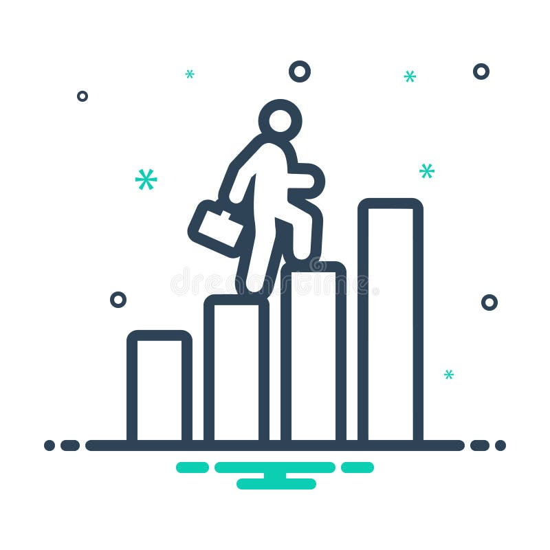 Black Mix Icon for Success, Business and Growth Stock Vector ...