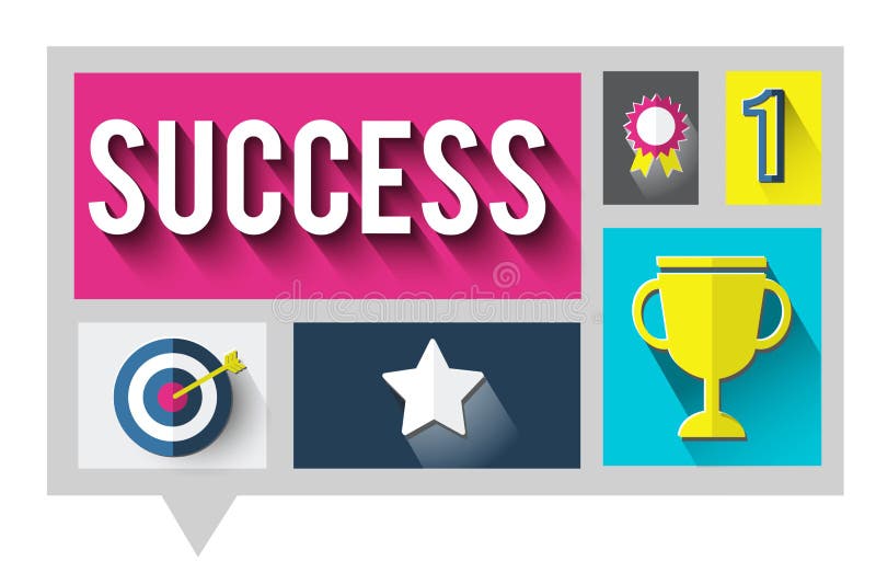 Success Successful Goal Achievement Complete Concept Stock Illustration ...