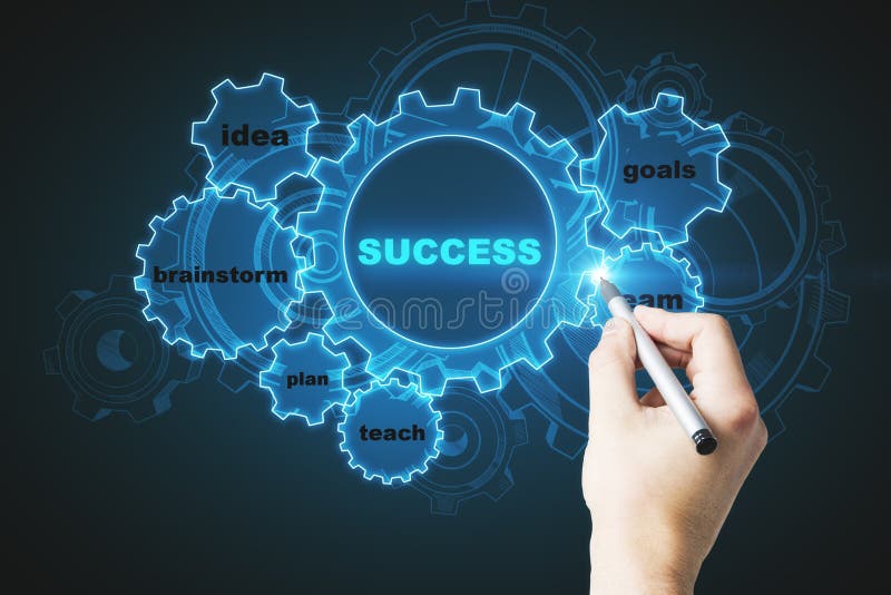 Drawing Cogs System Sketch on White Background Stock Illustration ...