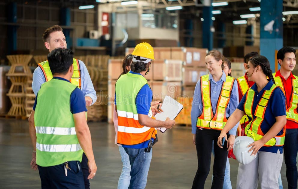 Success Teamwork Concepts, Cheerful Engineer and Worker Team at ...