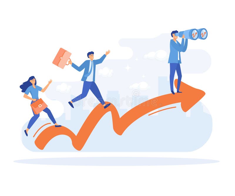 Success of Teamwork, Cooperation and Partnership, People Stand on Arrow ...