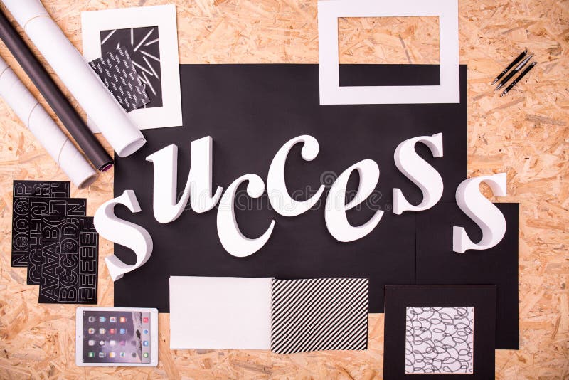 Success Text On Black Background Stock Image - Image of background ...