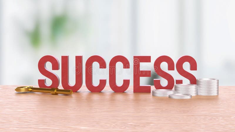 The Success Text for Business Concept 3d Rendering Stock Illustration ...