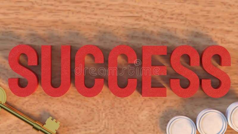 The Success Text for Business Concept 3d Rendering Stock Illustration ...