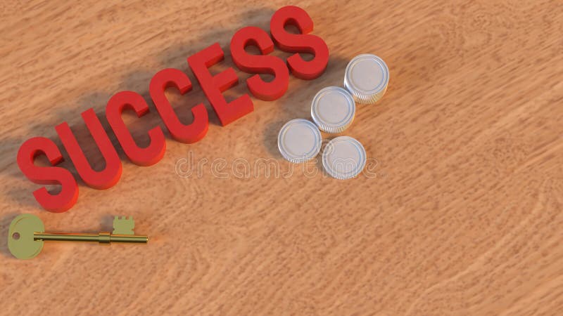 The Success Text for Business Concept 3d Rendering Stock Illustration ...