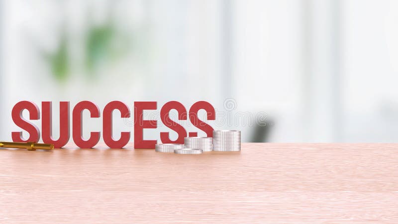 The Success Text for Business Concept 3d Rendering Stock Illustration ...