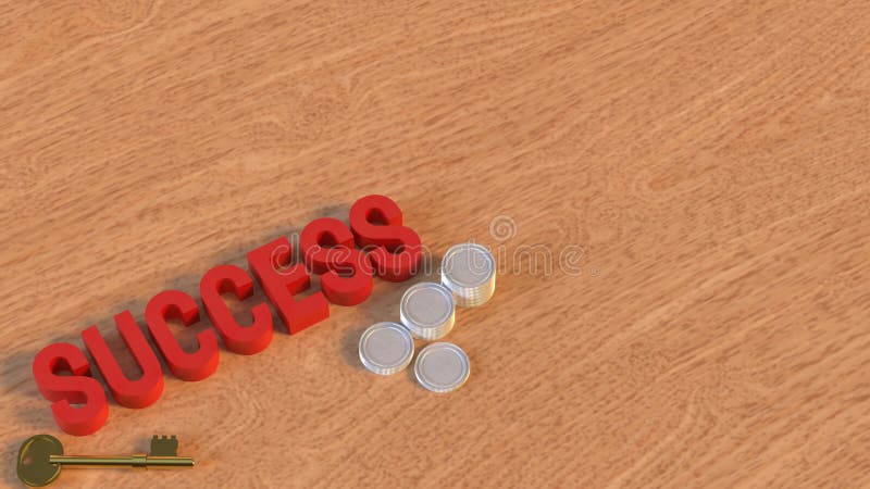 The Success Text for Business Concept 3d Rendering Stock Illustration ...
