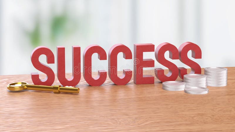 The Success Text for Business Concept 3d Rendering Stock Illustration ...