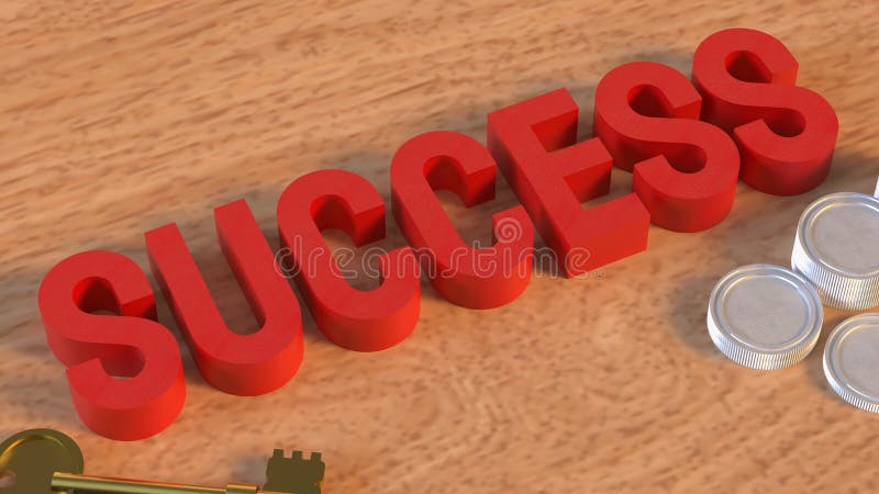 The Success Text for Business Concept 3d Rendering Stock Illustration ...
