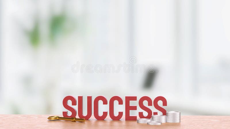 The Success Text for Business Concept 3d Rendering Stock Illustration ...