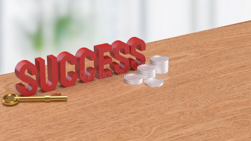 The Success Text for Business Concept 3d Rendering Stock Illustration ...