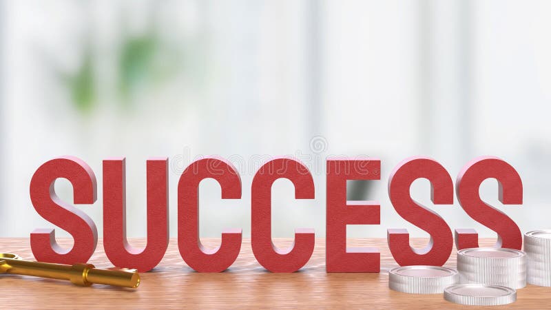 The Success Text for Business Concept 3d Rendering Stock Illustration ...