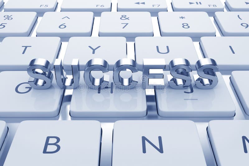 Success Text on Computed Keyboard Stock Illustration - Illustration of ...