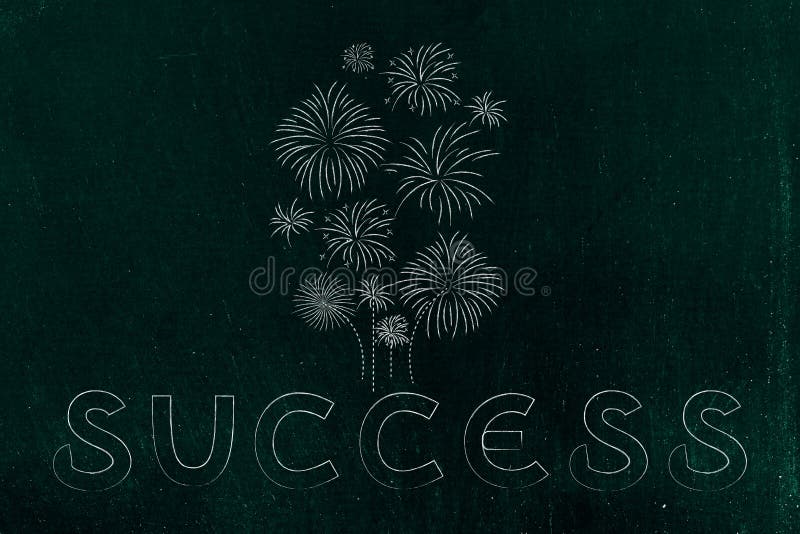 Success Text with Fireworks Coming Out of it, Stock Image - Image of ...