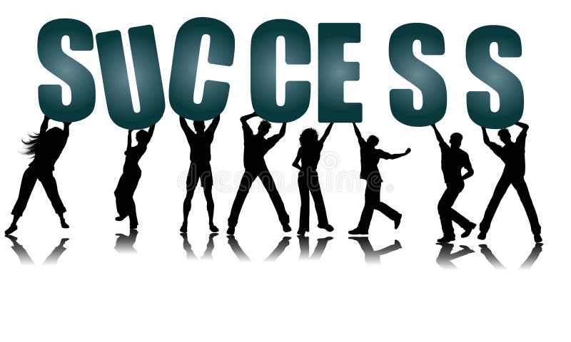 Success Text Holding People In Hands Vector Stock Vector - Illustration ...