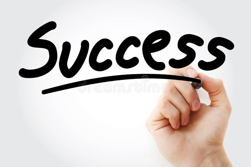 Success text with marker stock photo. Image of presentation - 197773450